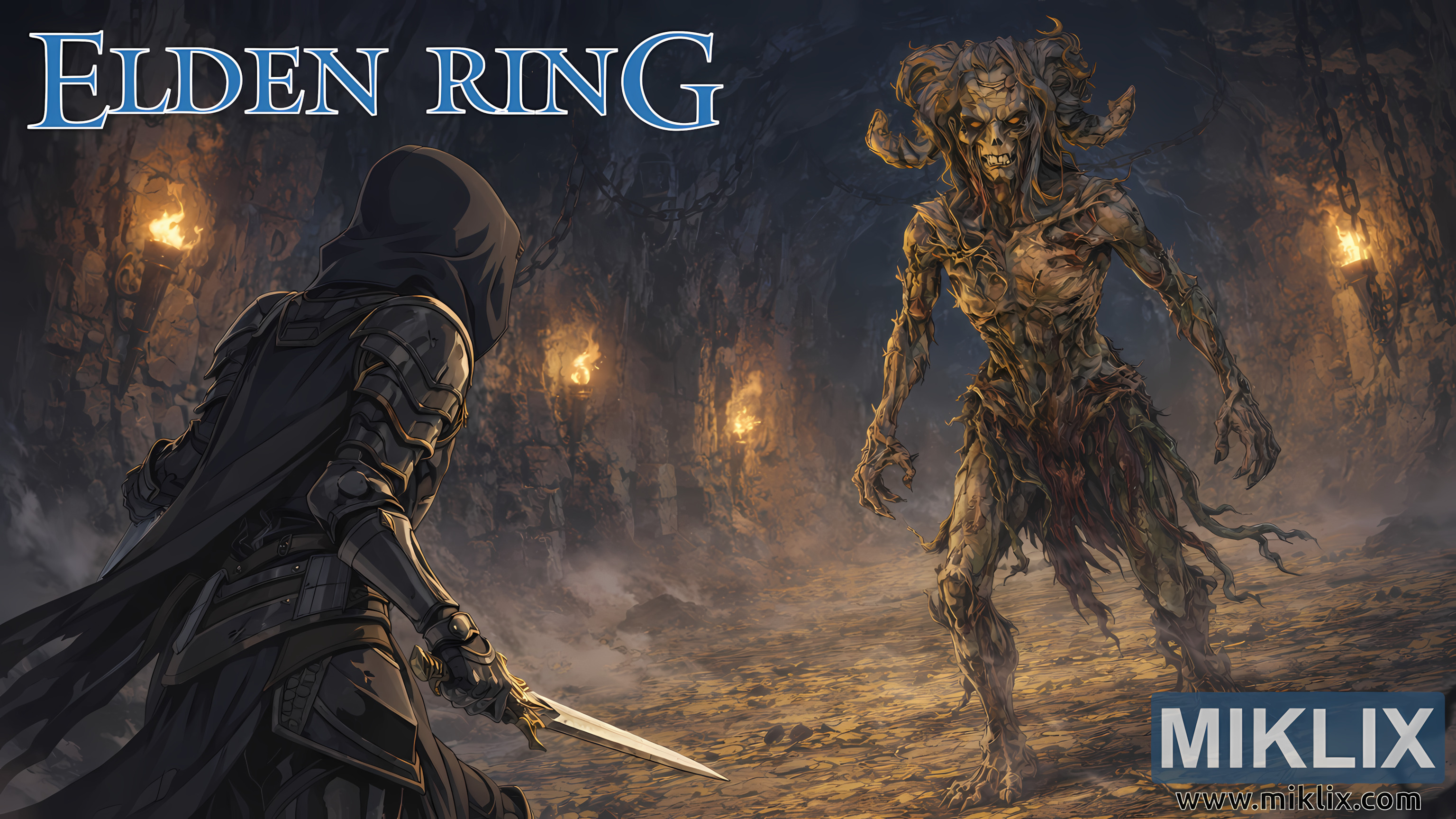 Image: Black Knife Duel with the Lamenter - Miklix