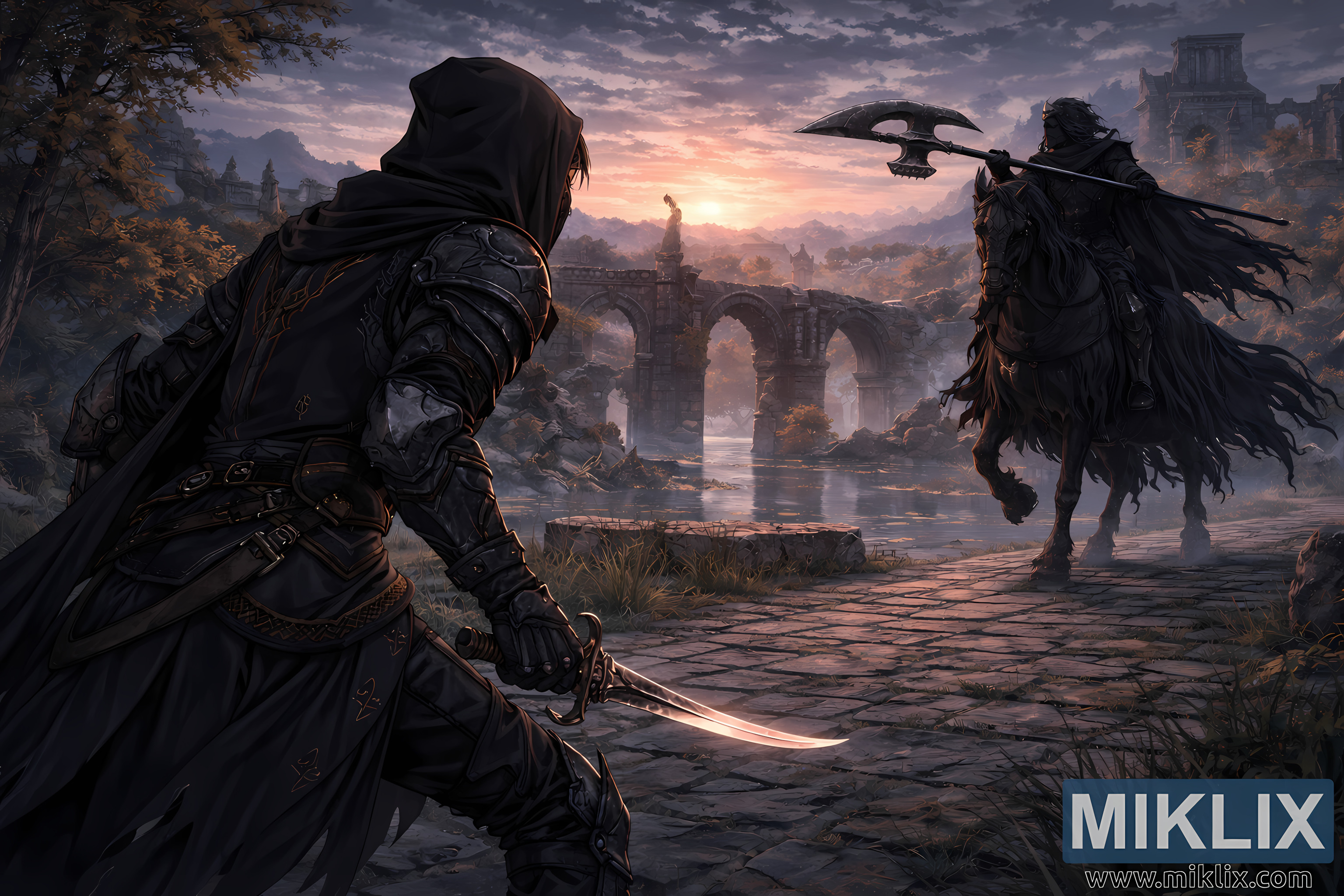 Larawan: Isang Tahimik na Pagtatalo sa Tulay ng Gate Town - Miklix