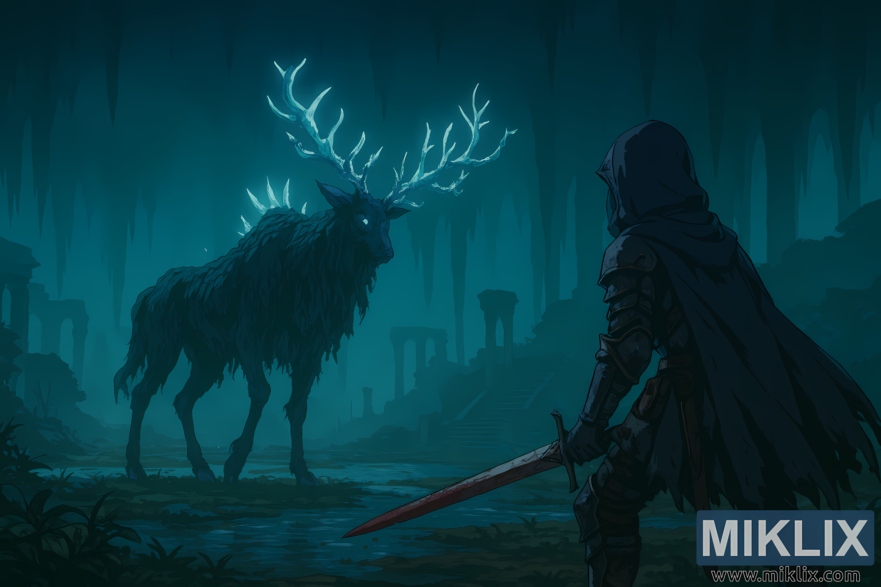 Larawan: Nadungisan laban sa Espiritu ng mga Ninuno sa Siofra - Miklix