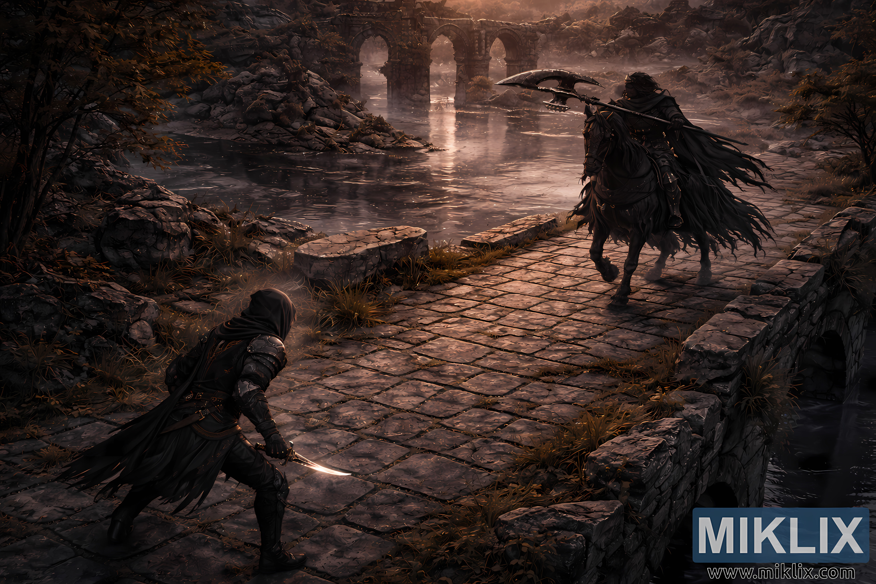 Slika: Izometrijski zastoj na mostu Gate Tovn - Miklix