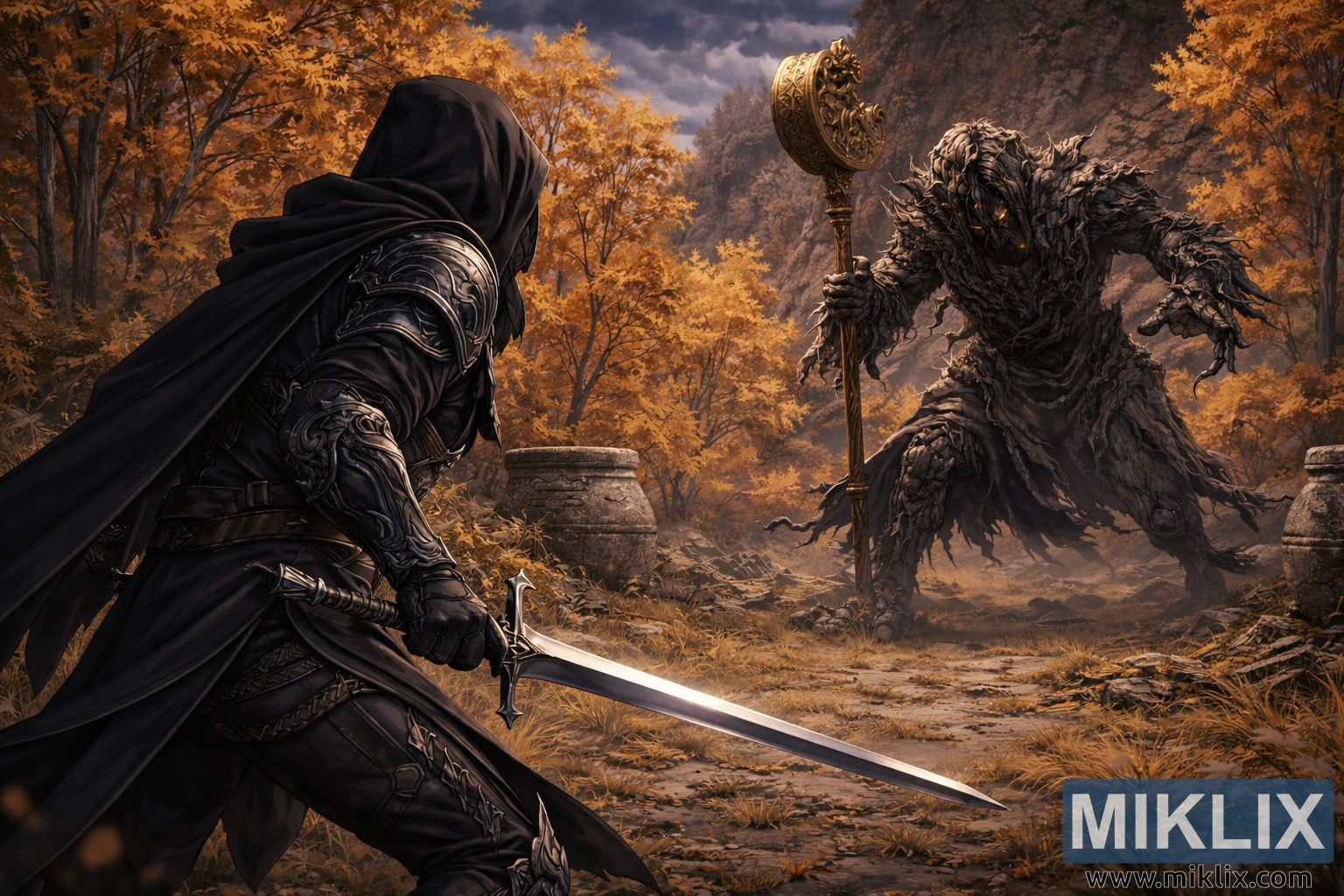 Image: Un instant avant la bataille à Liurnia - Miklix