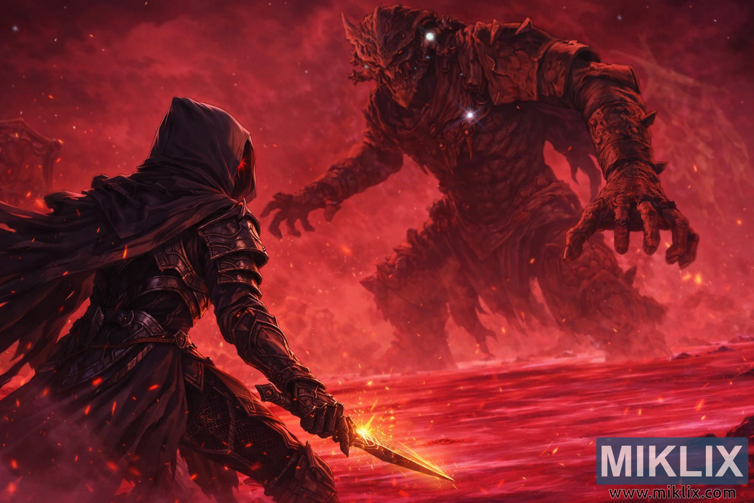 Image: Tarnished vs Dragonkin Soldier at the Lake of Rot - Miklix