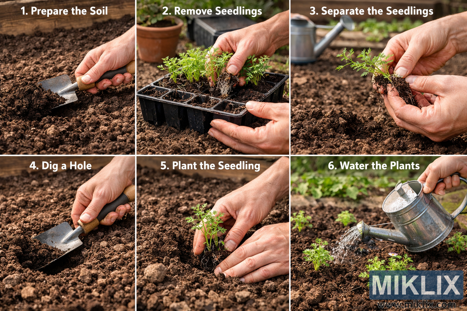 Image: Step-by-Step Transplanting of Chamomile Seedlings - Miklix