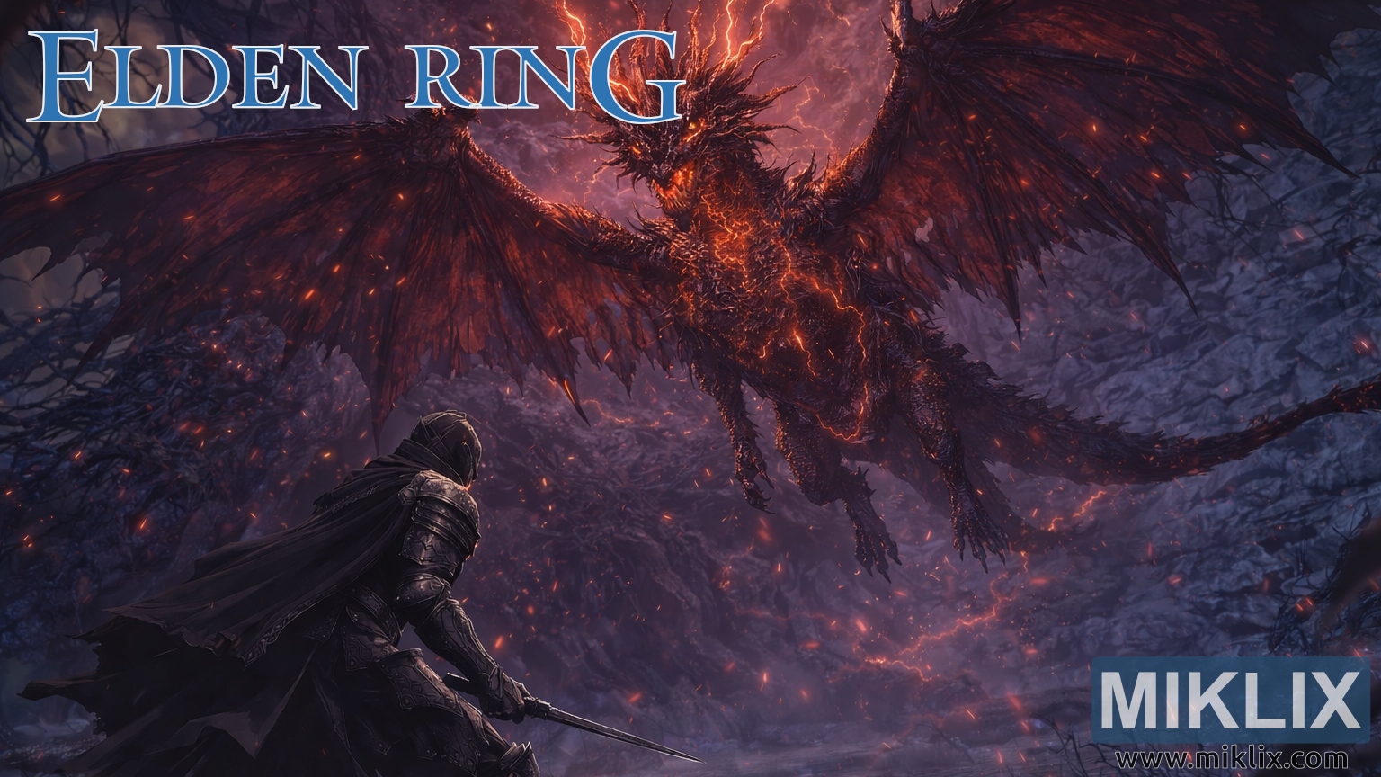 Kuva: Mustan veitsen kaksintaistelu Lichdragon Fortissaxin kanssa - Miklix