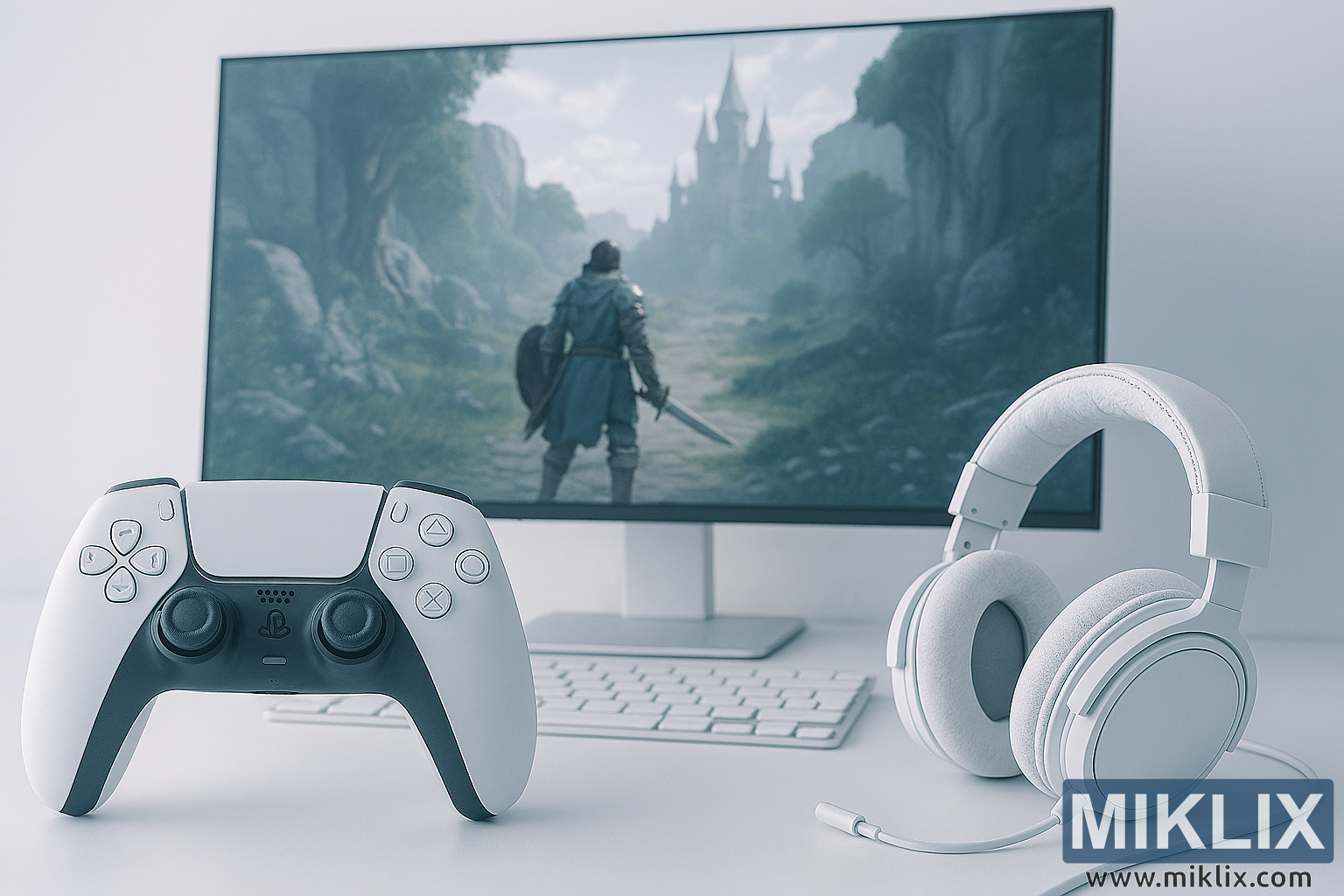 Image: Minimalist Fantasy Gaming Setup - Miklix