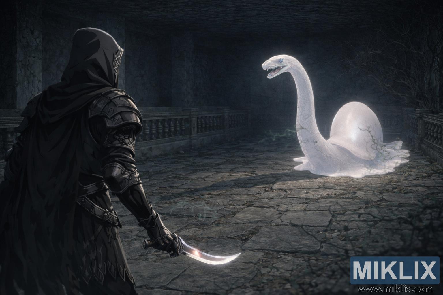 Image: Black Knife Duel with Spiritcaller Snail - Miklix