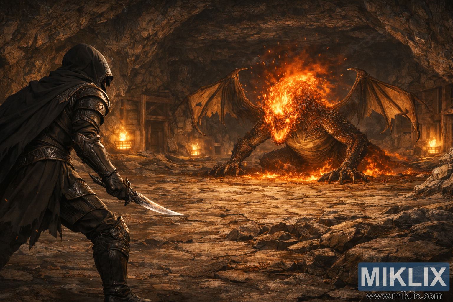 Image: Standoff in the Depths of Gael Tunnel - Miklix