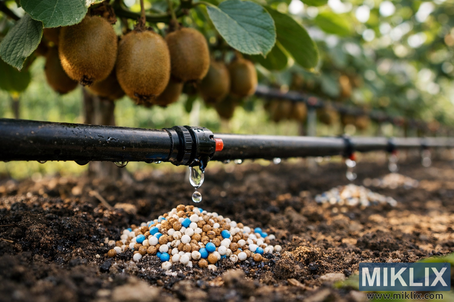 Image: Drip Irrigation and Fertilizer Application in a Kiwi Orchard ...