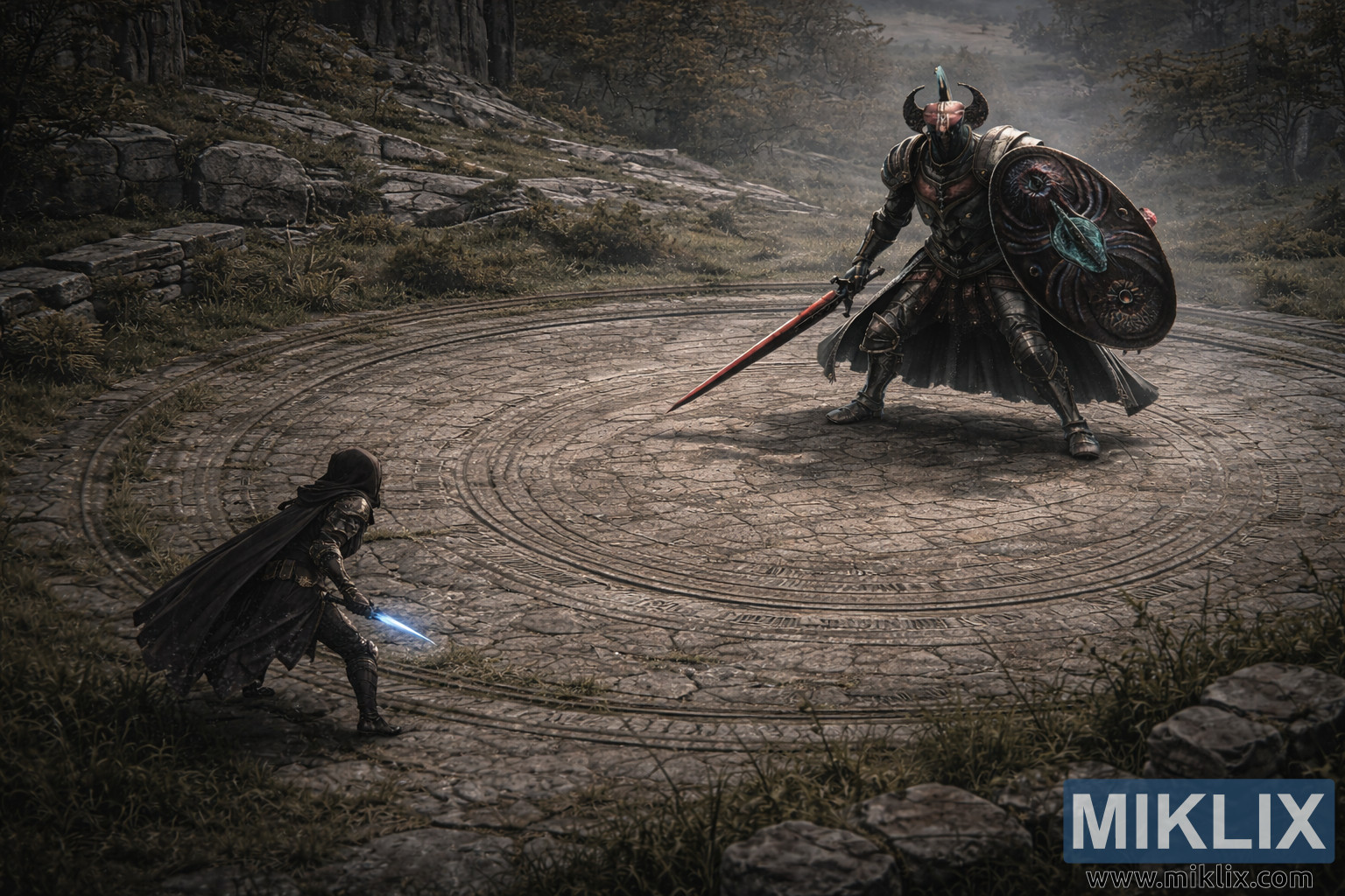 Image: Isometric Standoff in Stormhill Evergaol - Miklix