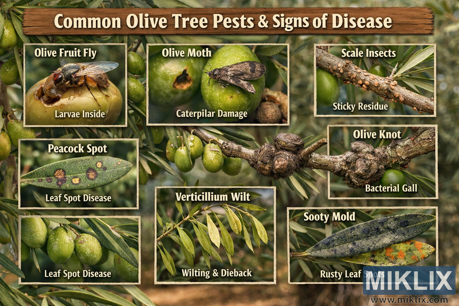 Image: Common Olive Tree Pests and Signs of Disease - Miklix