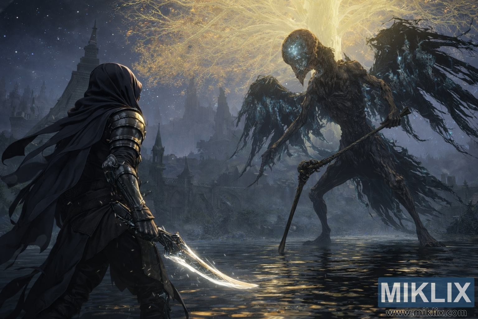 Bilde: Før det første streikestreket ved Academy Gate Town - Miklix