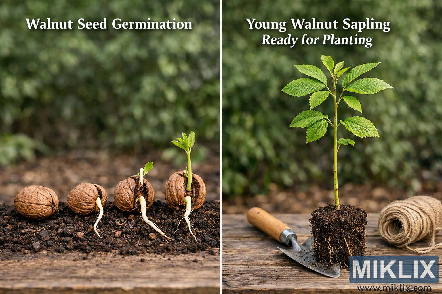Image: Walnut Growth Stages: From Seed Germination to Young Sapling ...