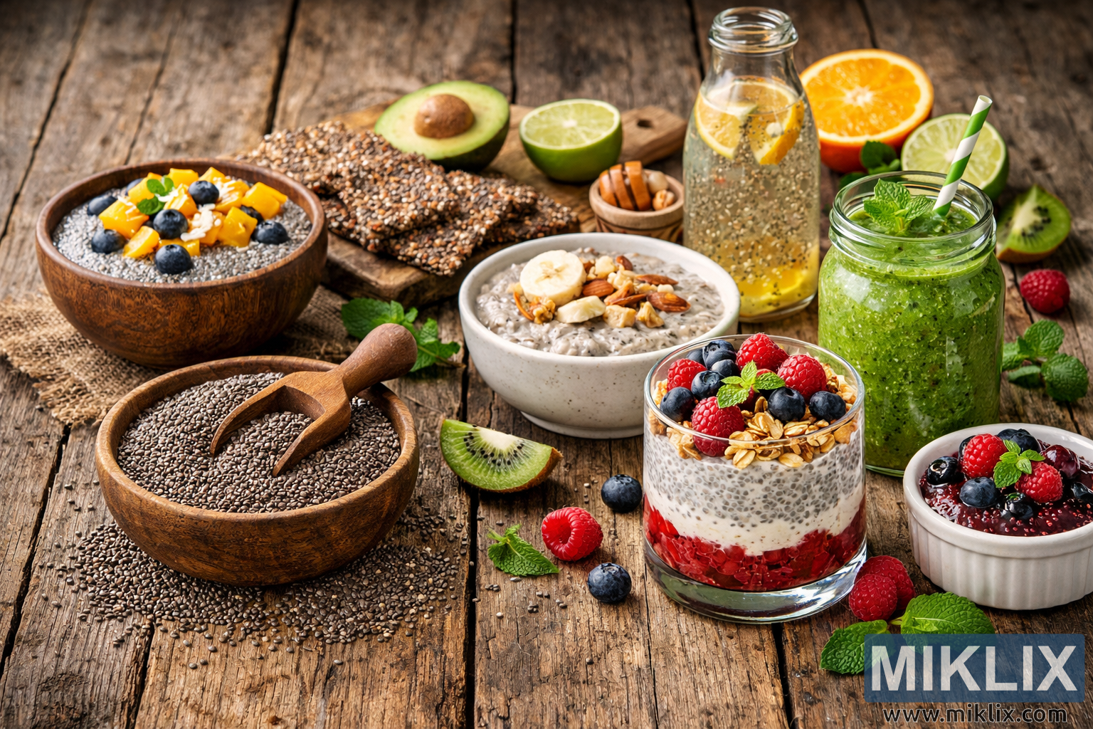 Image: Rustic Chia Seed Table - Miklix