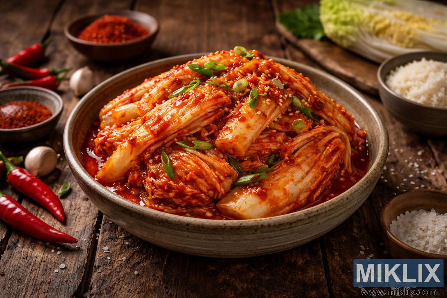 Image: Rustic Kimchi Feast on a Wooden Table - Miklix