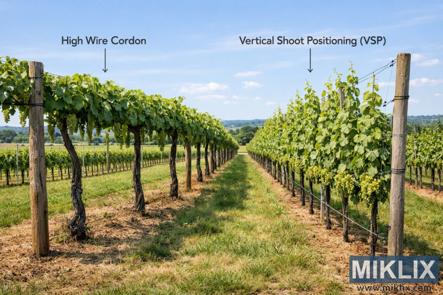 Image: Common Grapevine Trellis Systems: High Wire Cordon and Vertical ...