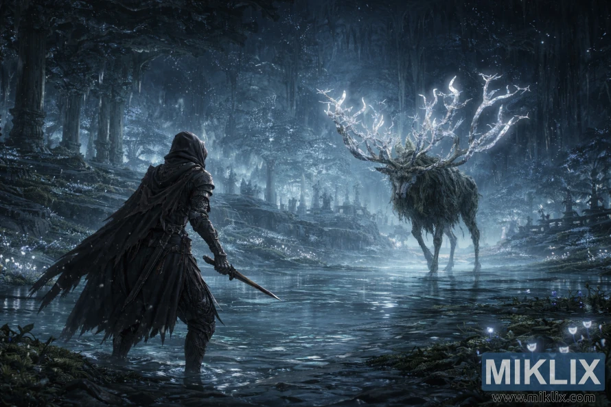 Image: Standoff in the Siofra Depths - Miklix