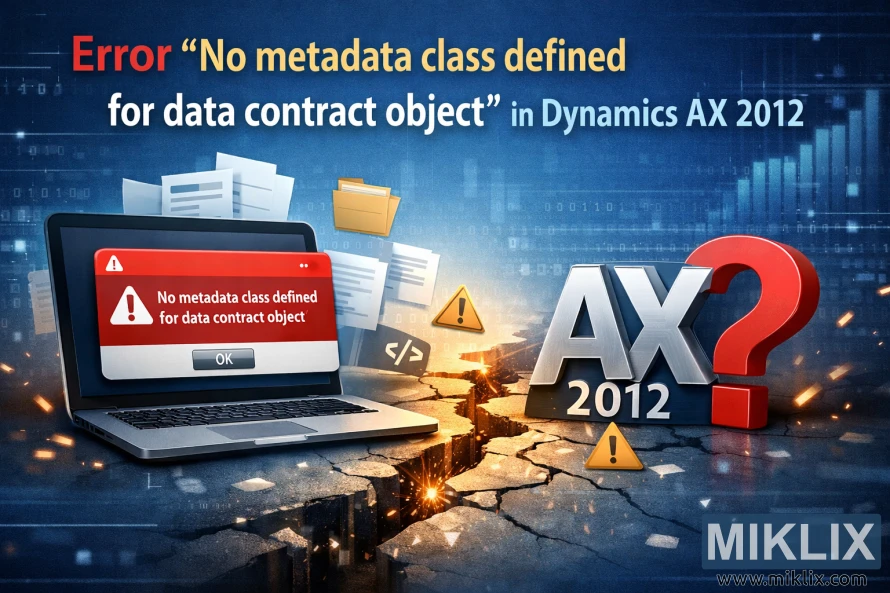 Image: Dynamics AX 2012 Metadata Error Explained - Miklix