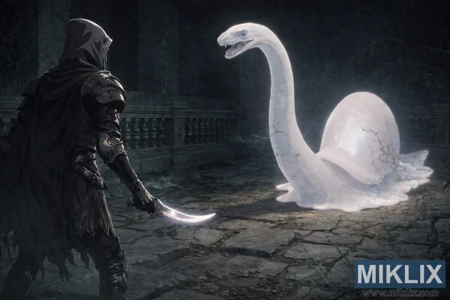 Image: Black Knife Duel with Spiritcaller Snail - Miklix