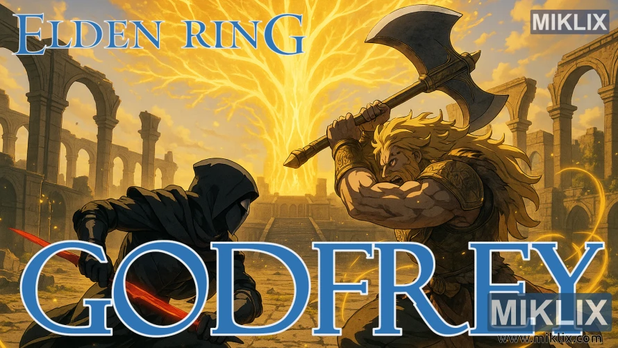 Image: Battle at the Elden Throne: Godfrey vs. the Black Knife Warrior ...