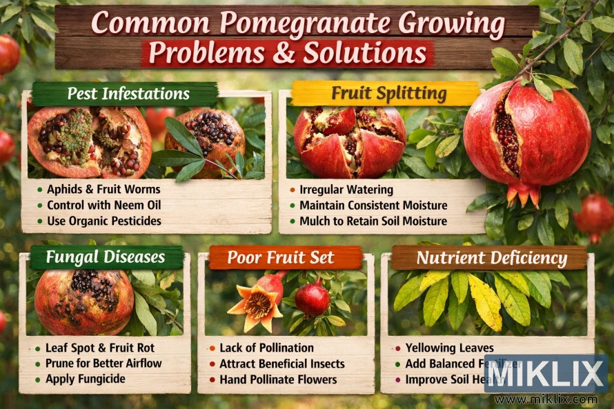 Image: Common Pomegranate Growing Problems and Solutions - Miklix