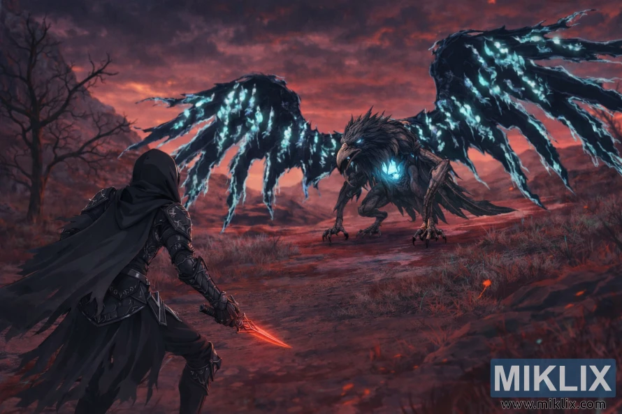 Image: Tarnished vs Death Rite Bird – The Calm Before the Storm - Miklix