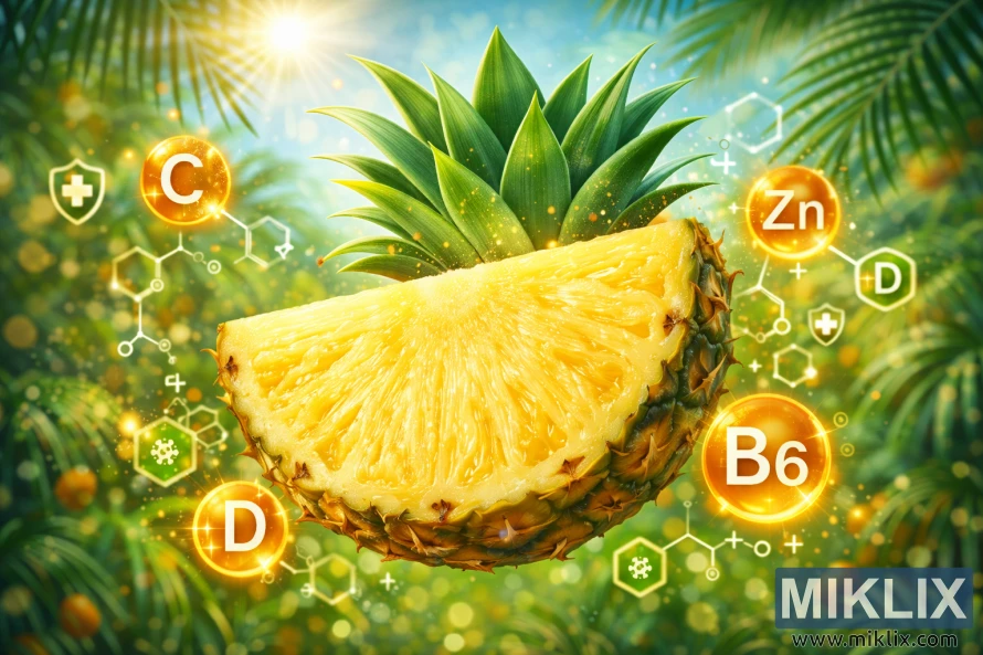 Image: Immune-Boosting Pineapple Illustration - Miklix