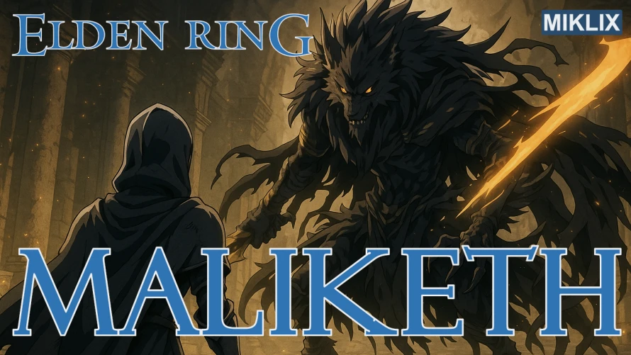 Image: Confronting Maliketh, the Black Blade - Miklix