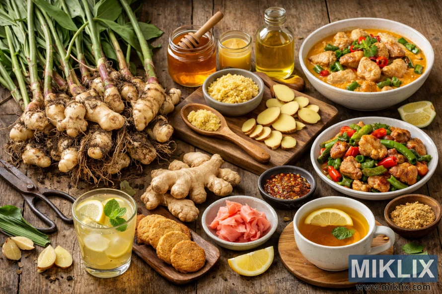 Image: Harvested Homegrown Ginger and Culinary Creations - Miklix