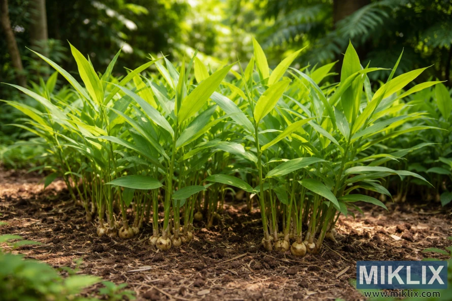 Image: Ginger Plants Thriving in Partial Shade - Miklix