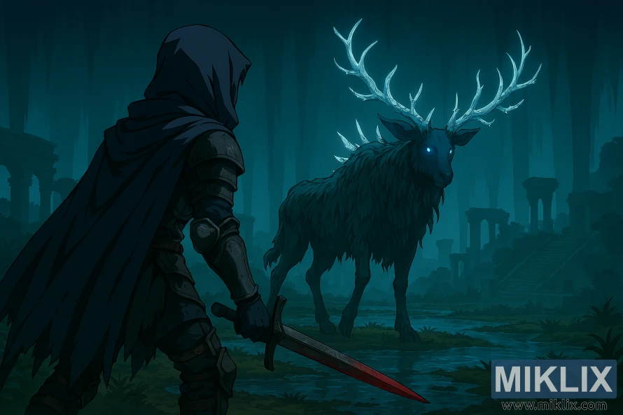 Image: Confrontation in Siofra: Tarnished vs Ancestor Spirit - Miklix