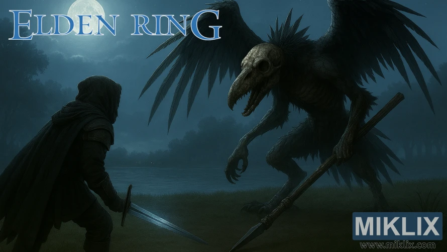 Immagine: Tarnished vs Deathbird a Scenic Isle - Miklix