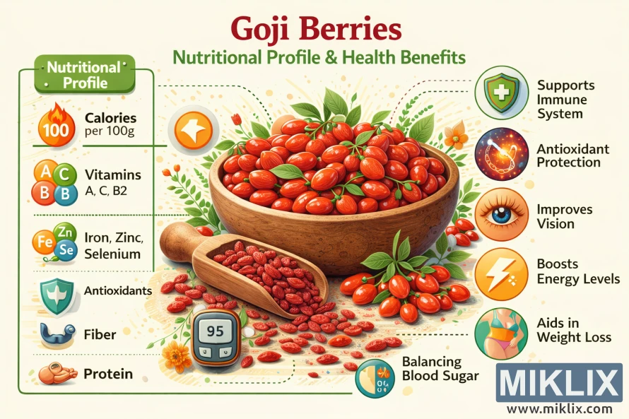 Image: Goji Berries Nutritional Profile and Health Benefits Infographic ...