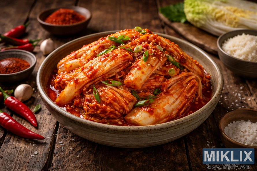 Image: Rustic Kimchi Feast on a Wooden Table - Miklix