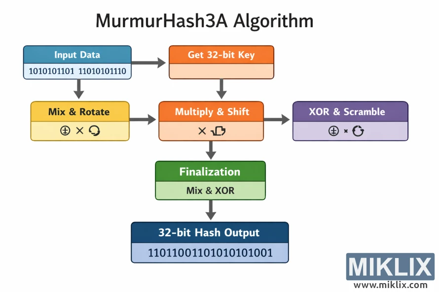 Imej: Algoritma MurmurHash3A – Gambaran Keseluruhan Visual Aras Tinggi ...